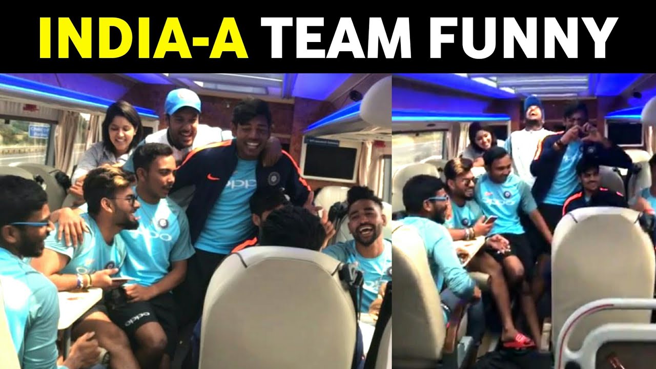 INDIA-A Team Funny Moments in bus😅😅😅 - YouTube