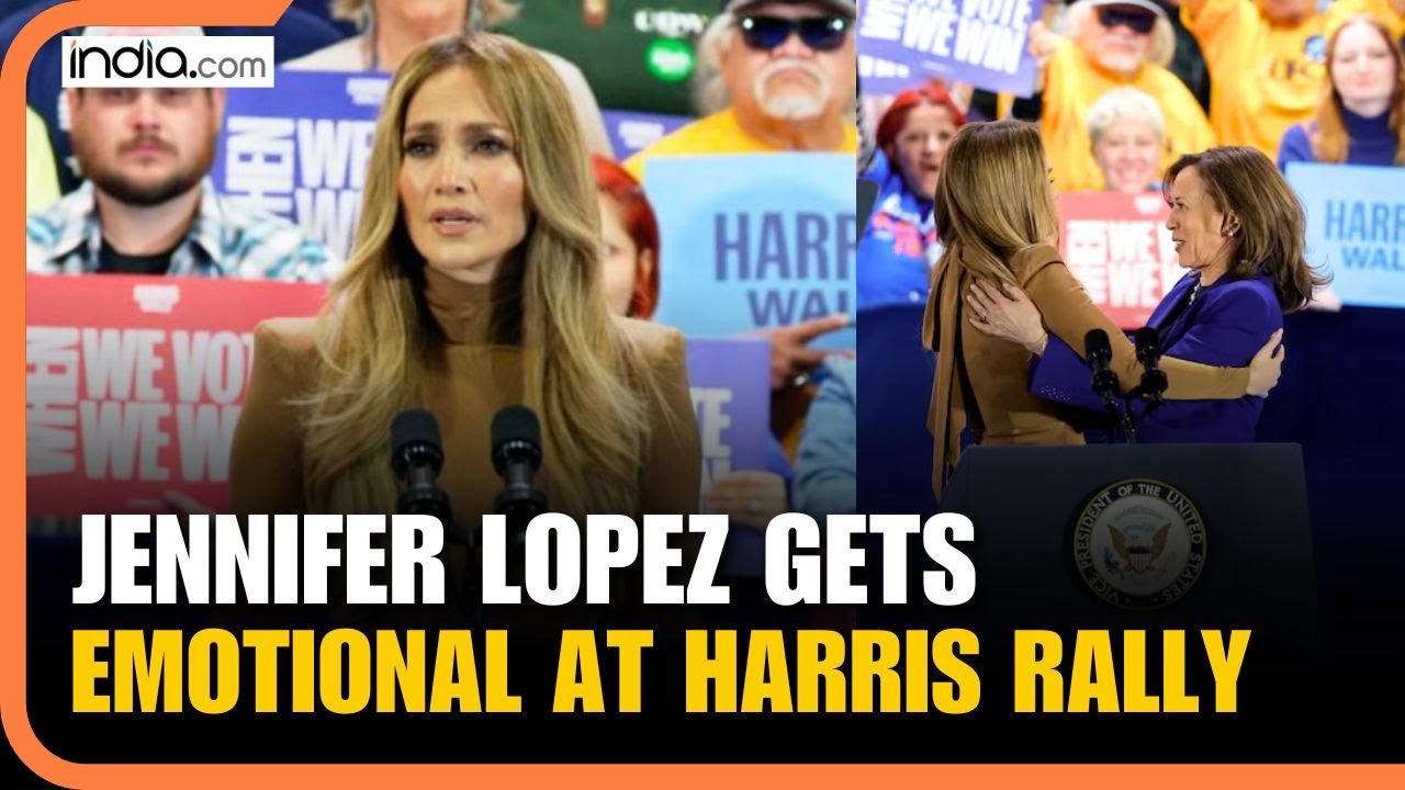 American Singer Jennifer Lopez gets emotional at Kamala Harris rally in ...