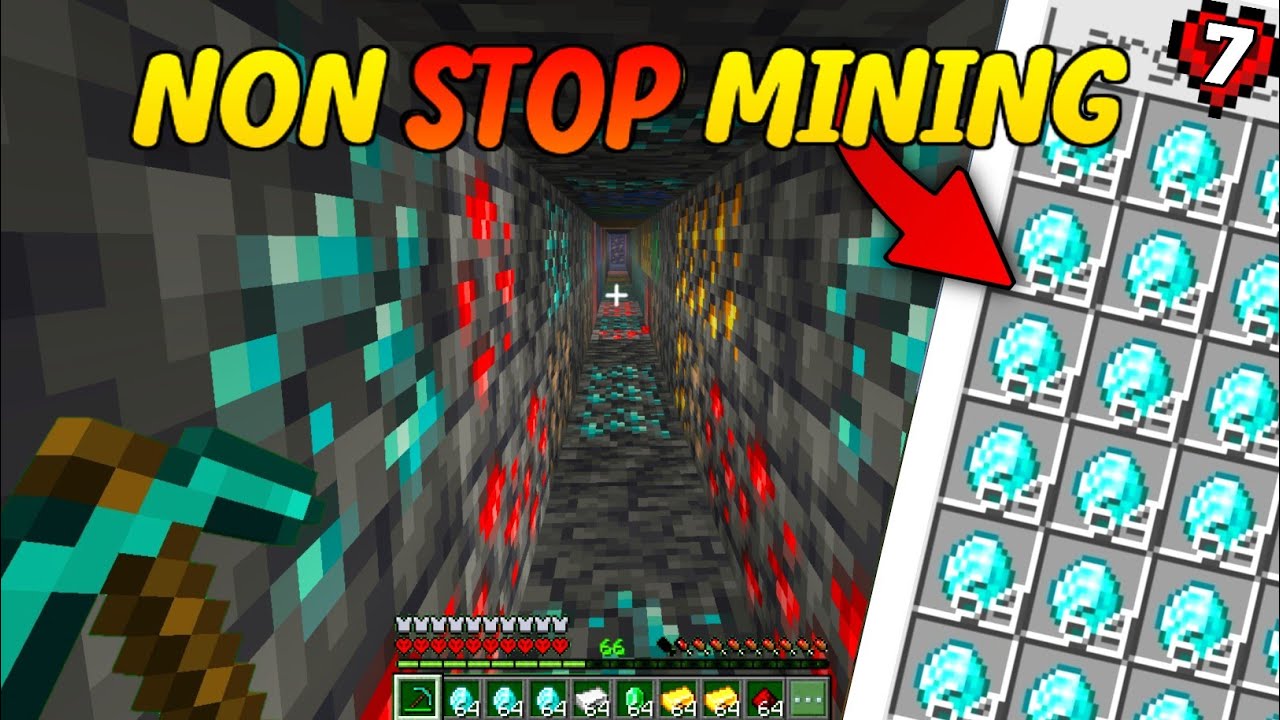 I NON STOP Mined Blocks in a STRAIGHT LINE in Minecraft Hardcore! - YouTube
