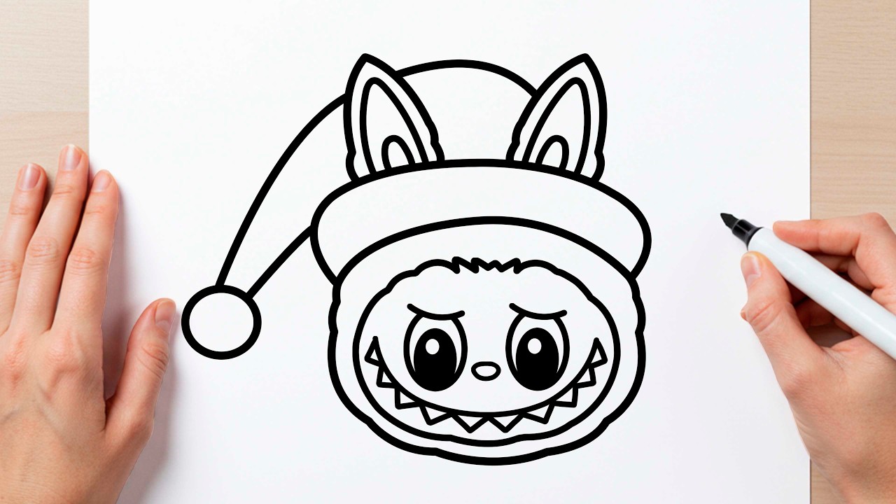 HOW TO DRAW CUTE CHRISTMAS LABUBU - YouTube