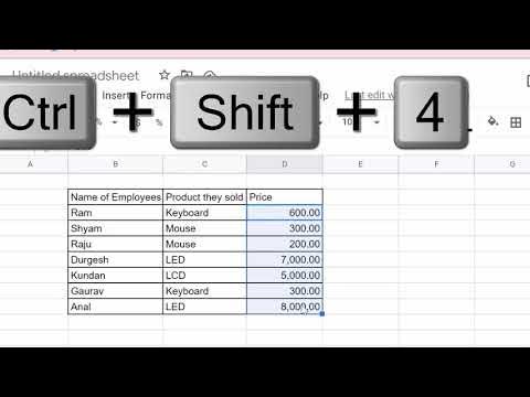 short cut key to change the format in Google sheet@COMPUTEREXCELSOLUTION - YouTube