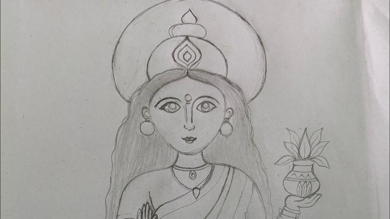 Full Pencil Sketch of Bengali Devi | Step-by-Step Divine Drawing| # ...