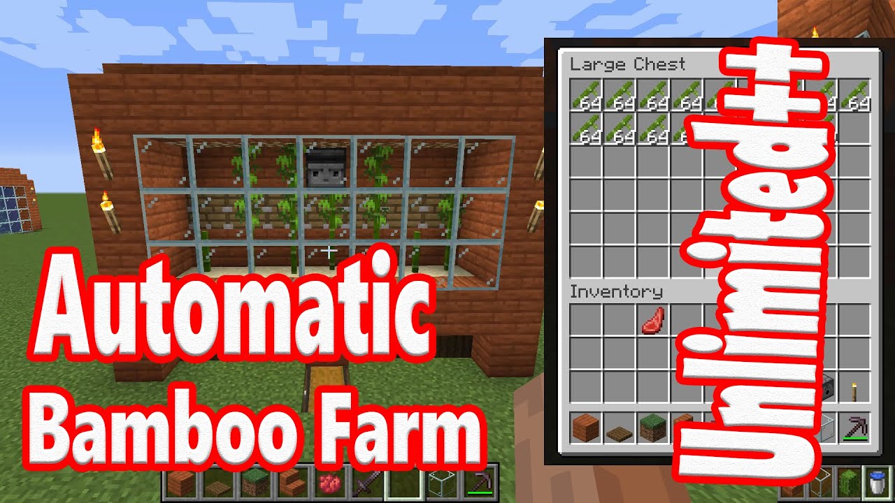 Automatic Bamboo Farm | Minecraft Easy Bamboo Farm Tutorial | How To ...