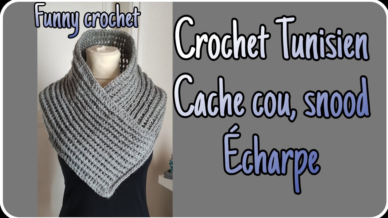 Crochet Tunisien magnifique cache cou, snood écharpe @FunnyCrochet # ...