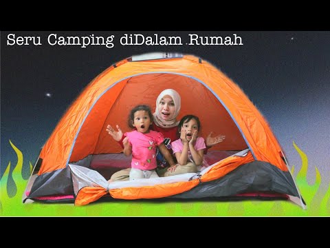SERU 🥰 24 jam CAMPING DALAM TENDA di Rumah - Review Tenda Camping | Risya & Family
