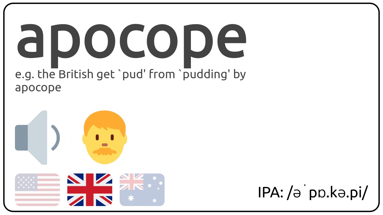 How to pronounce apocope in english? - YouTube