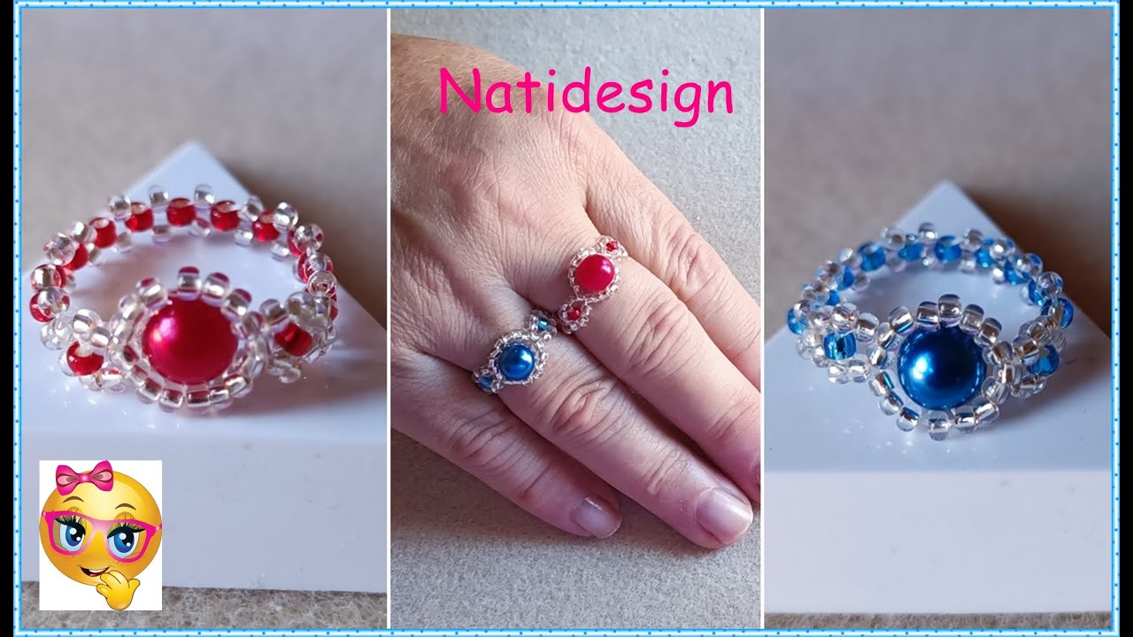 ANILLO PERLA Y MOSTACILLA - Tutorial- PEARL AND BEAD RING - Tutoria ...