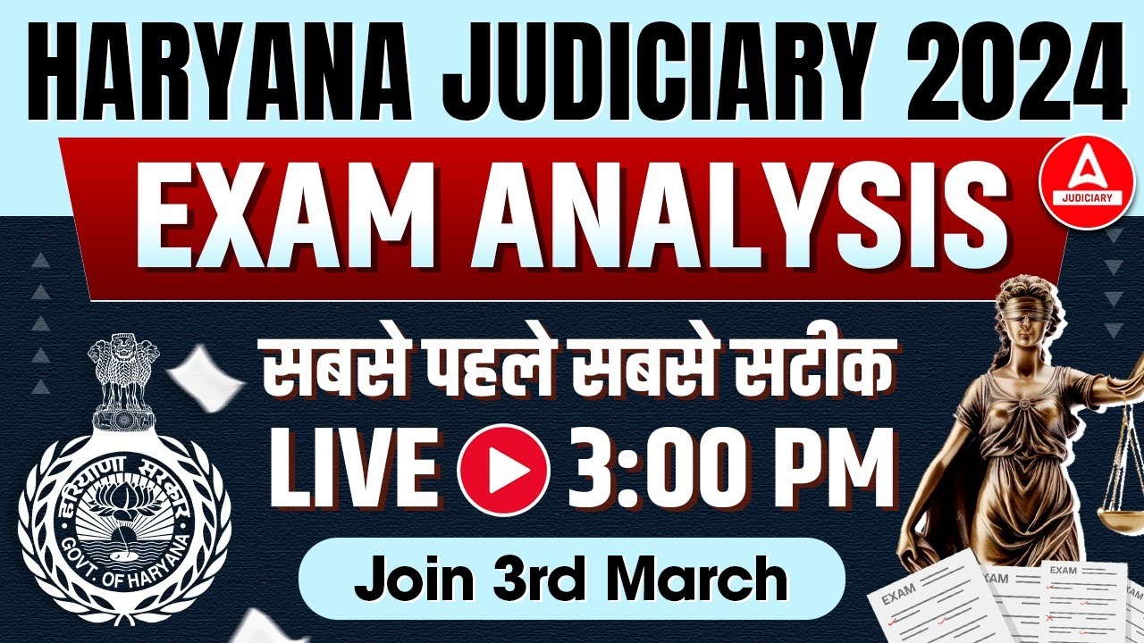 Haryana Judiciary Paper Analysis 2024 | HJS Prelims Exam Analysis ...