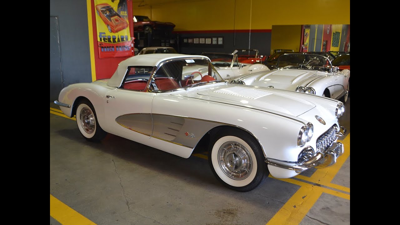 SOLD 1958 Chevrolet Corvette Convertible Snowcrest White - YouTube