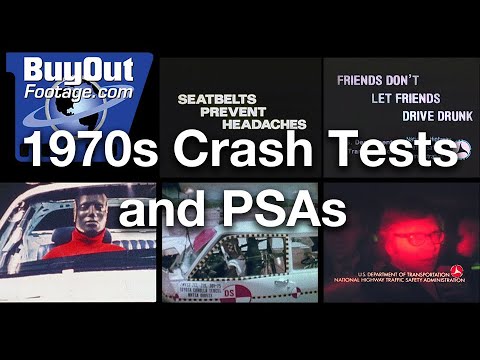 Crash Tests and PSAs - 1970s Auto Safety Archival Stock Footage - YouTube