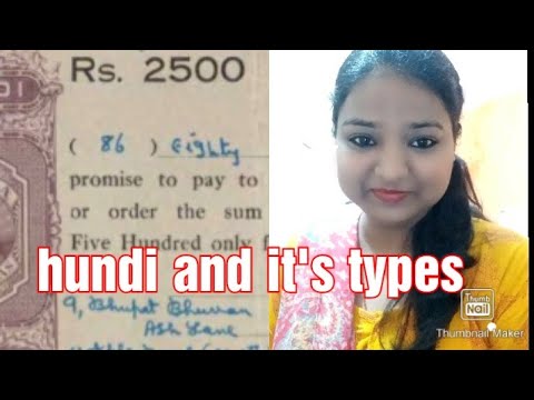 meaning of Hundi and types of hundis class 11 business studies - YouTube