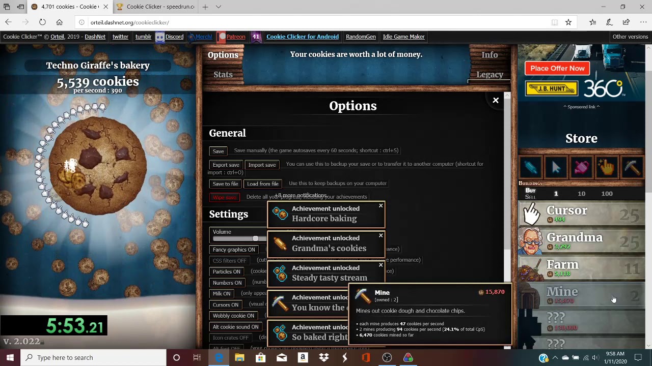 Cookie Clicker 1 Million Cookies Speedrun in 8:32.20 | My (At the Time ...