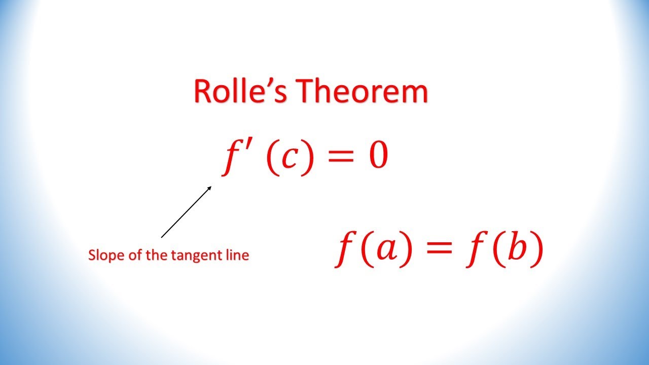 Rolle's Theorem || Calculus - YouTube