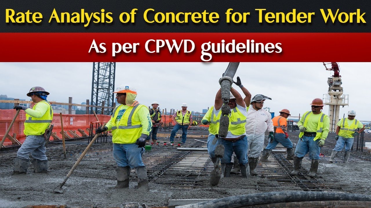 Rate Analysis of Concrete for Construction Tender work | Learning Civil ...