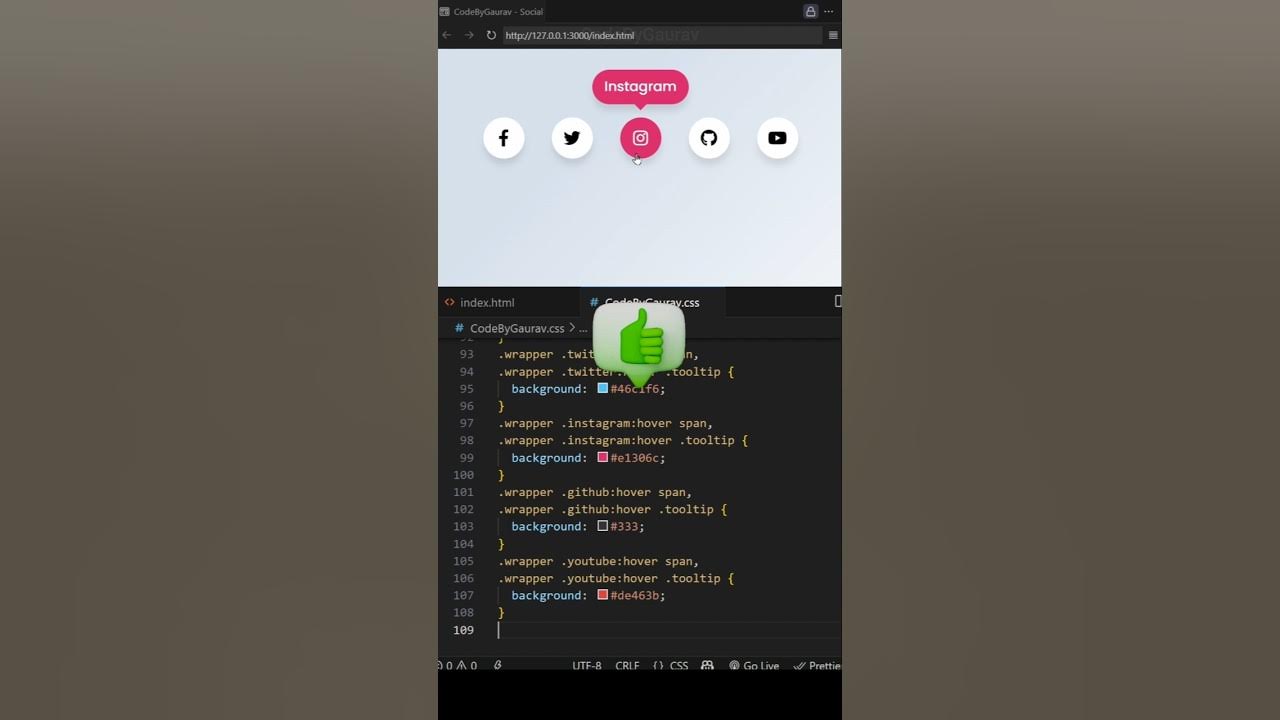 📱 Social Media Buttons With Tooltip Using Html And Css Webdevelopment Coding Css Shorts Youtube
