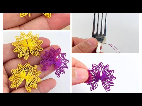 💥 Çatal İle iğne Çatal 🍴 üzerinde iğne oyası / Bowtie iğne oyası modelleri iğne oyaları