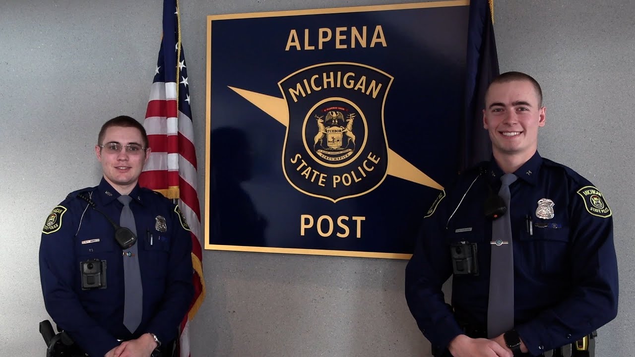 MSP Alpena Post Welcomes Two New Troopers - YouTube
