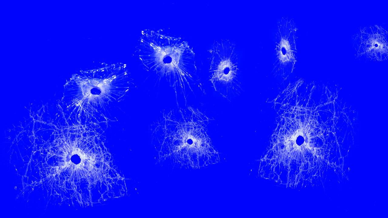 windshield bullet holes super effect in blue screen free stock footage ...