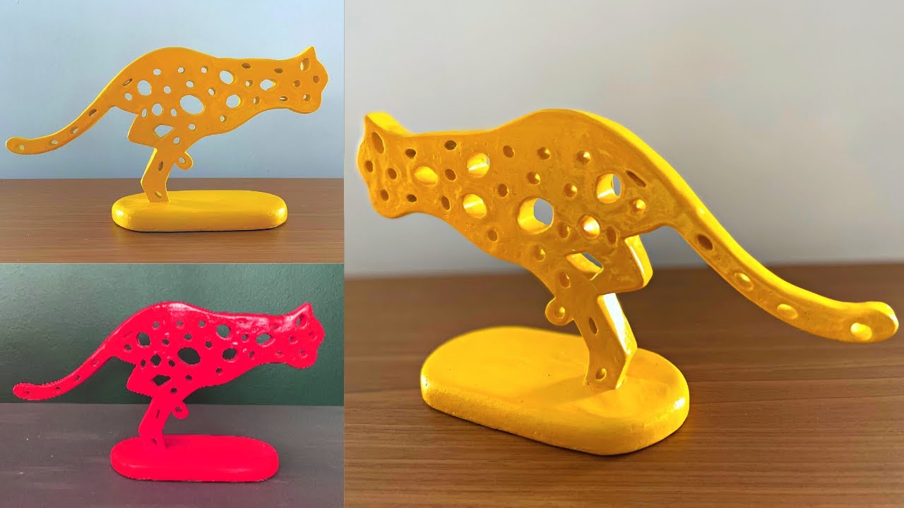 How to make Abstract Cheetah Sculpture | DIY Home Decor Ideas - YouTube