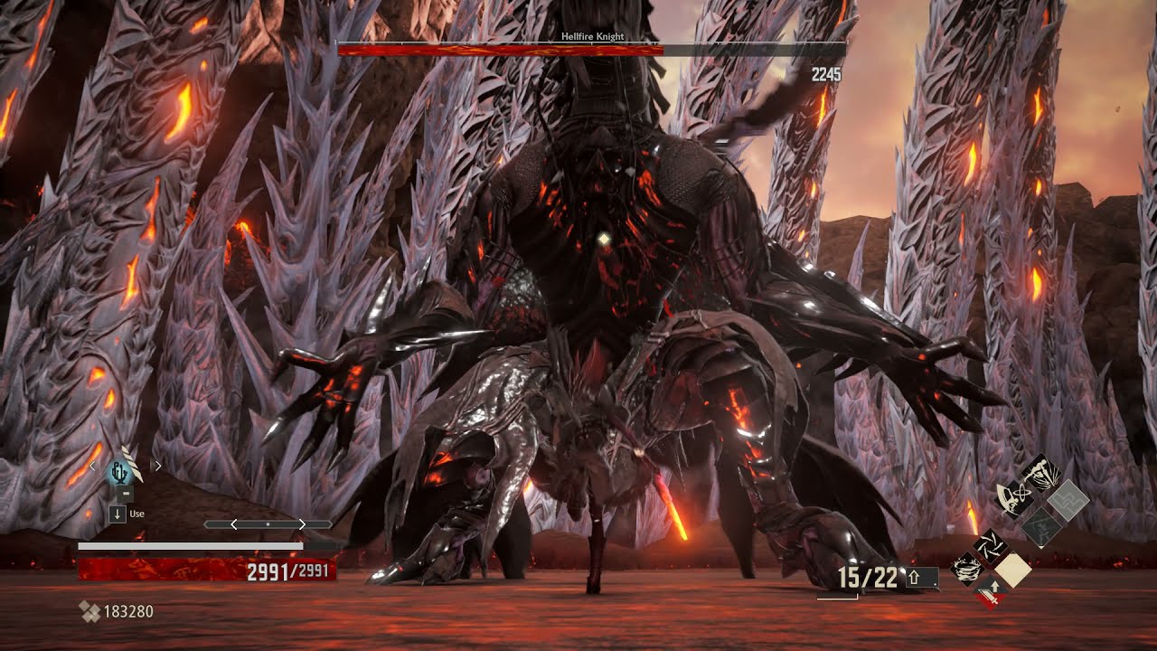 Code Vein Hellfire Knight Boss Fight / No partner / No damage - YouTube