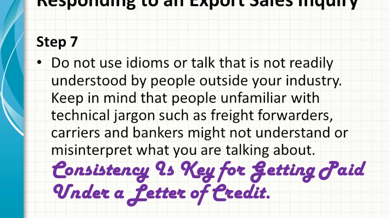 Steps For Responding to Export Inquiry - YouTube