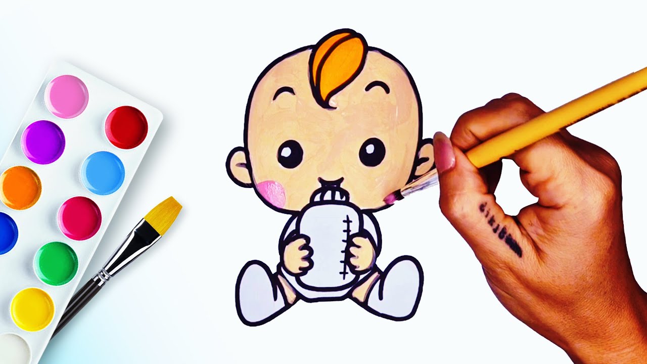 Learn How to Draw an adorable Baby with a Bottle - YouTube