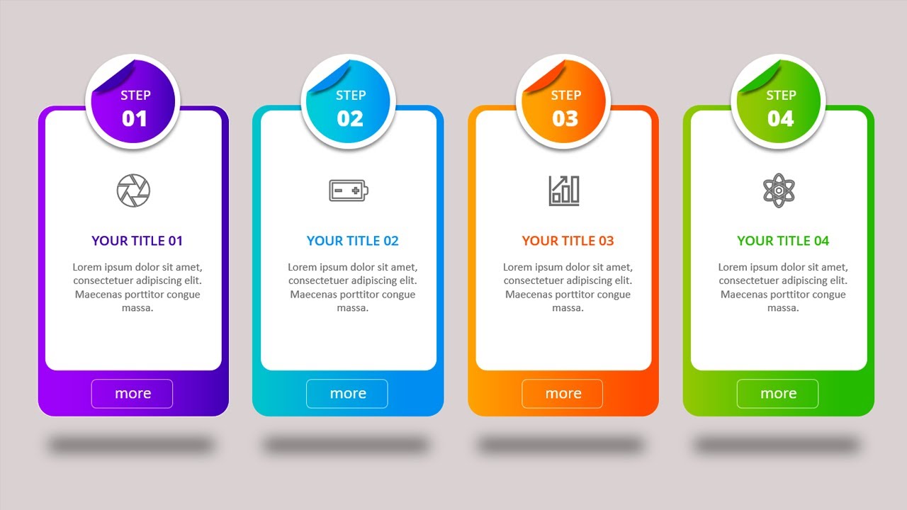Colorful Rectangular Steps Slide in PowerPoint | Tutorial 1022 | Free ...