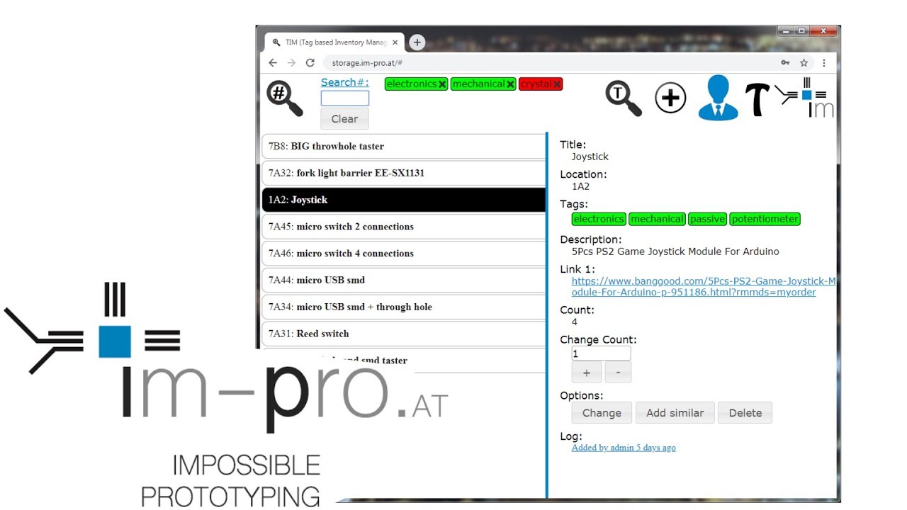 Tutorial TIM (Tag based Inventory Management system) [en] - YouTube