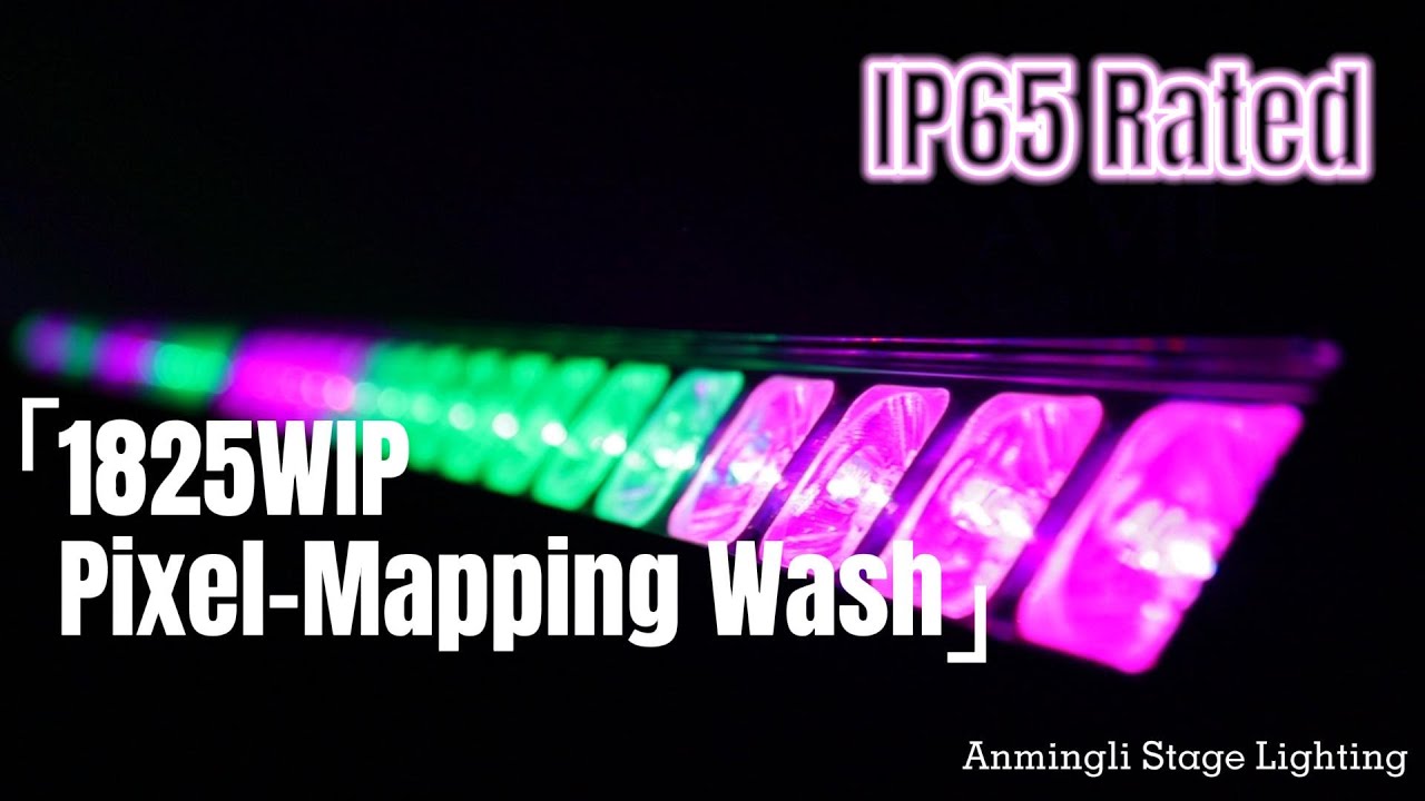 1825WIP 18×25W RGBL LED Wash Bar IP LED Line Pixel-Mapping IP65 fixture DMX/RDM, Art-Net, sACN ...