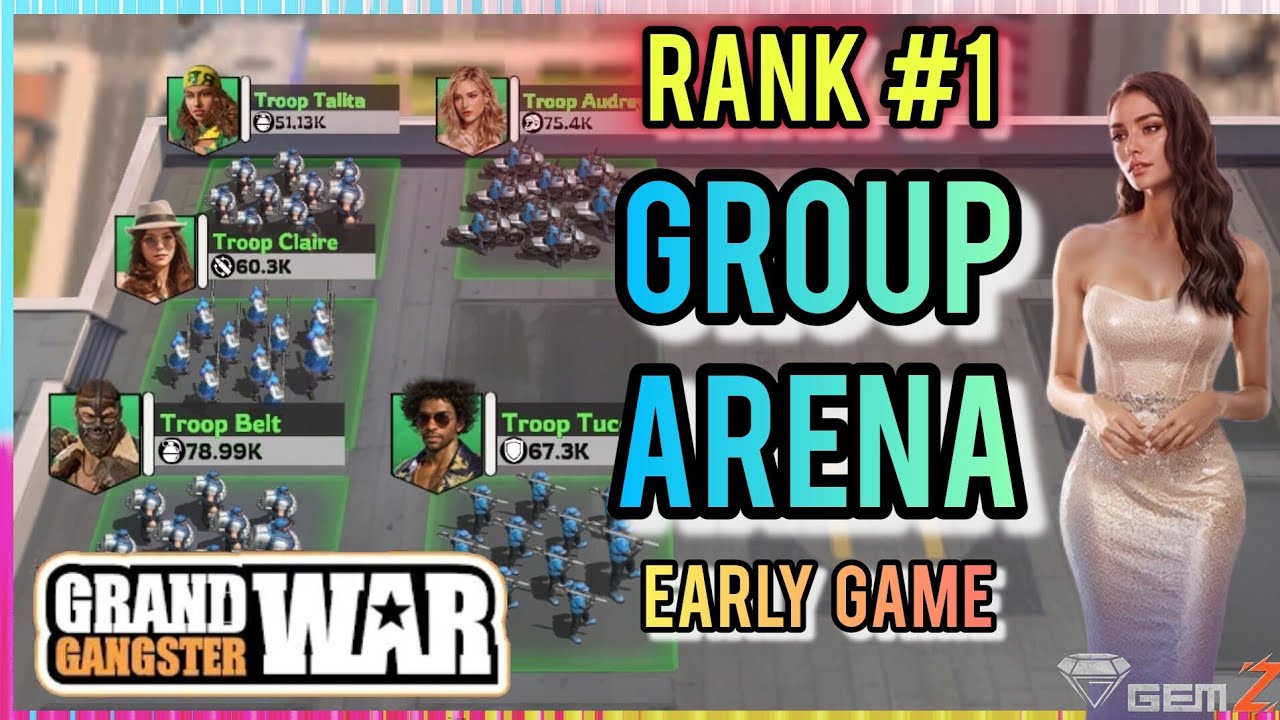 Rank 1 Group Arena Guide Grand Gangster War GGW GemZ - YouTube