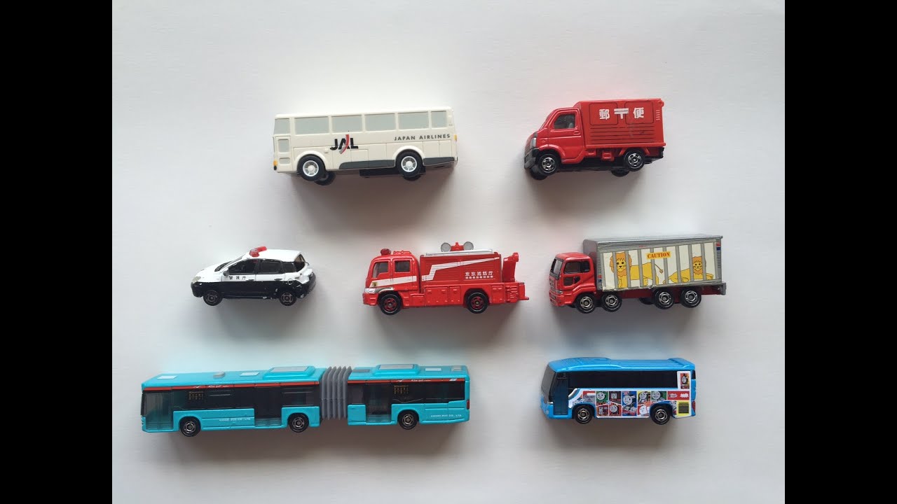 Tomicaトミカ Thomas and friends bus,police car,fire engine,Jal bus,mail ...