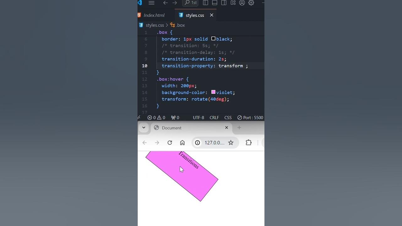 Css Transition 2 π§βπ» Codewithimraan Coding Shorts Youtube
