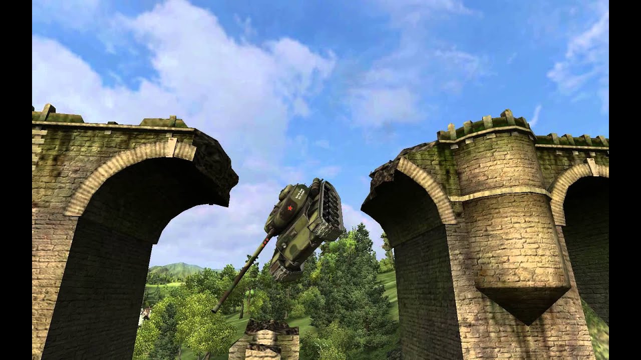 World of Tanks KV85 slow motion jump - YouTube