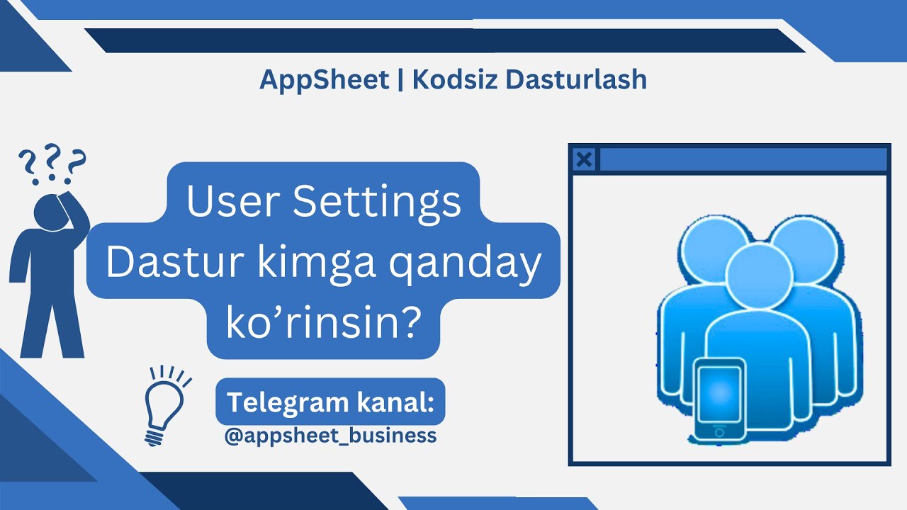 USER SETTINGS() | Dastur kimga qanday ko’rinsin? - YouTube