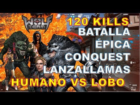 BATALLA ÉPICA HUMANO VS LOBO CONQUEST CON LANZALLAMAS - WOLF TEAM LATINO.