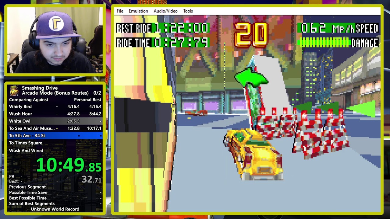 Smashing Drive (GBA) - Arcade Mode - Night Owl - To 5th AVE - 34 St - 1 ...