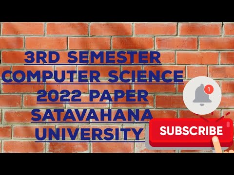 3rd semester computer science 2022 paper SATAVAHANA UNIVERSITY 👍🏻 - YouTube
