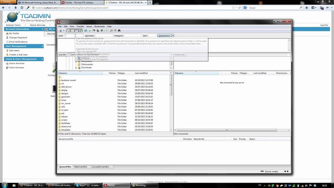 Connect to your server with FTP :: TcAdmin tutorials - YouTube