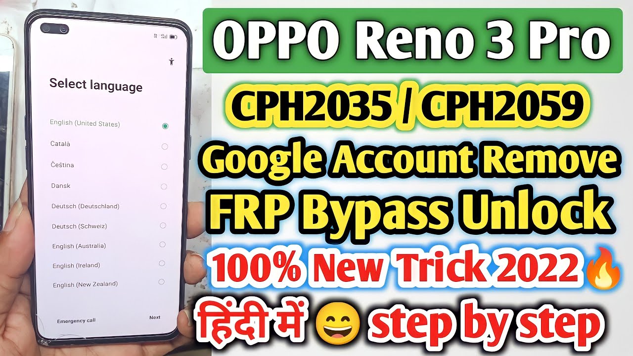 Oppo Reno 3 Pro (cph2035) Frp Bypass New Trick 2022 in Hindi | Oppo ...
