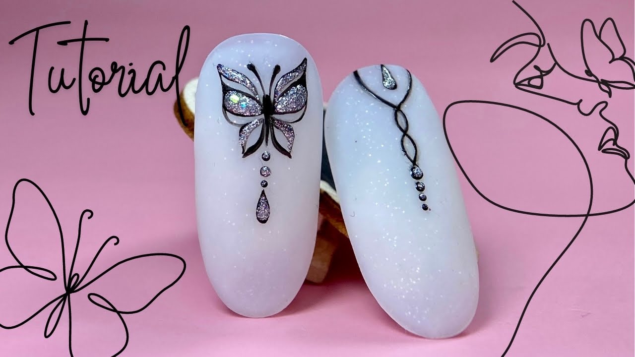 Easy Butterfly Nail Art 🦋|Butterfly Nail Design|Farfalla in Gel|Minimal Nail Art|Born Pretty ...