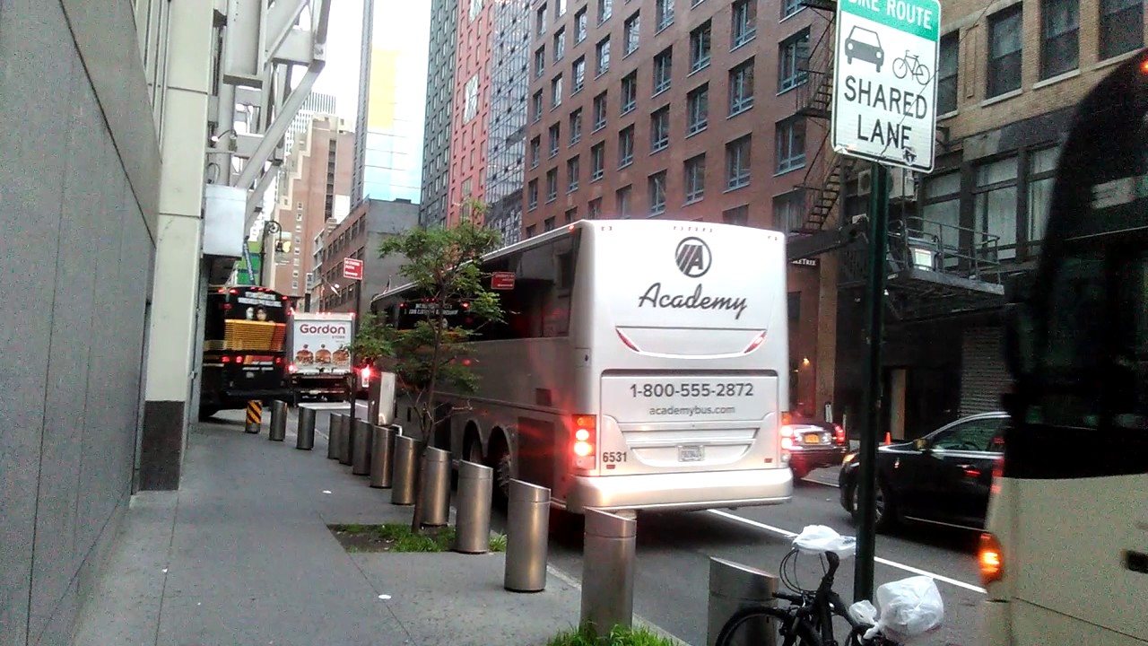 3 Buses entering the Port Authority Bus Terminal - YouTube
