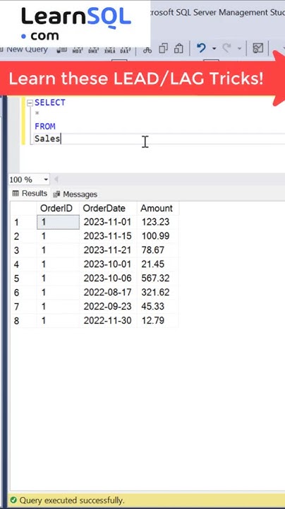 SQL | Don't Miss These LEAD / LAG Tricks | #sqltips - YouTube