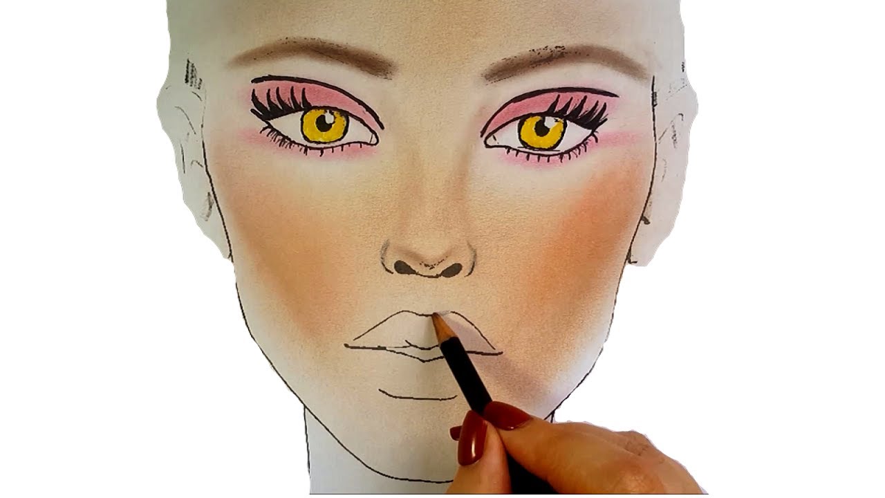 MAC Face Chart | Drawing with Makeup on paper - YouTube