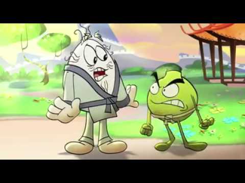 Limón enojado con maestro ninja
