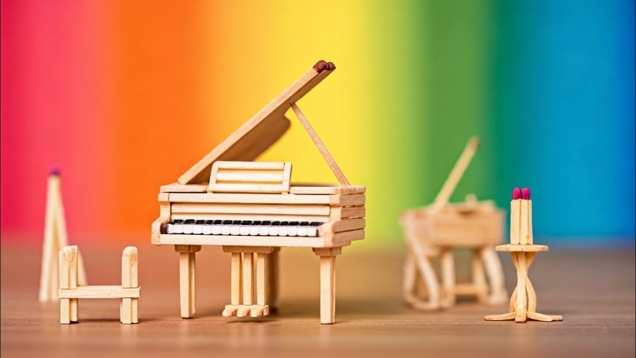 DIY Miniature Piano with Matchsticks and Glue | How to Build a Tiny ...