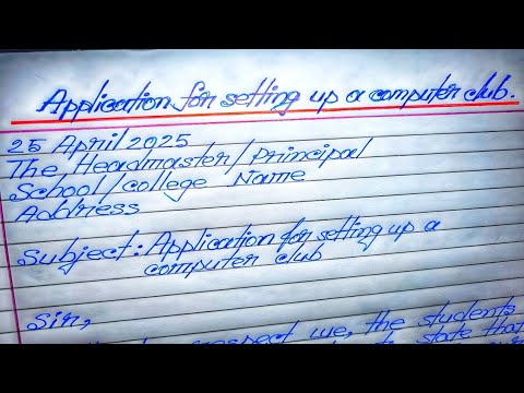 🖋️ Application for setting up a computer club | Formal letter request ...