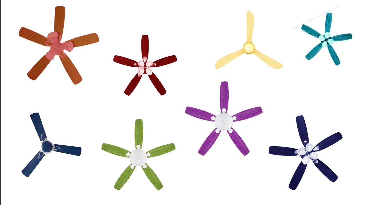 Colorful Ceiling fans collections video for kids. - YouTube