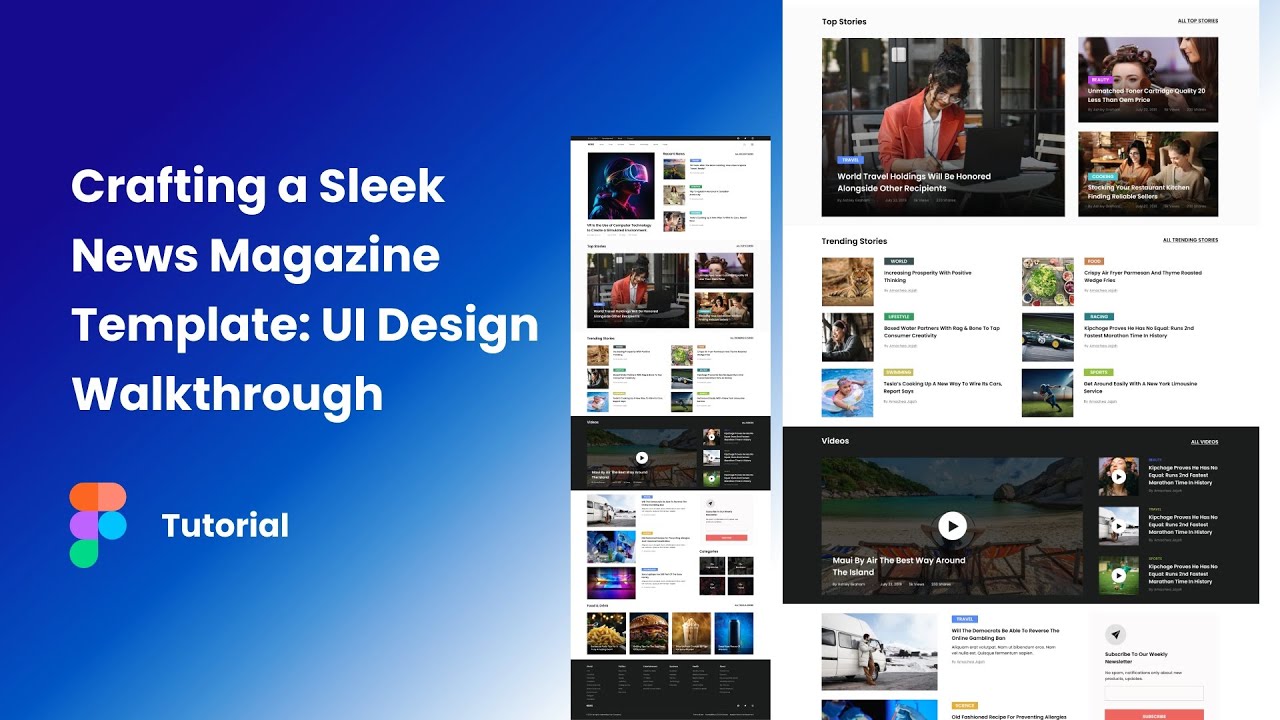 Crafting a sleek news magazine website template - UI design walk through #uiux #figma #webdesign ...