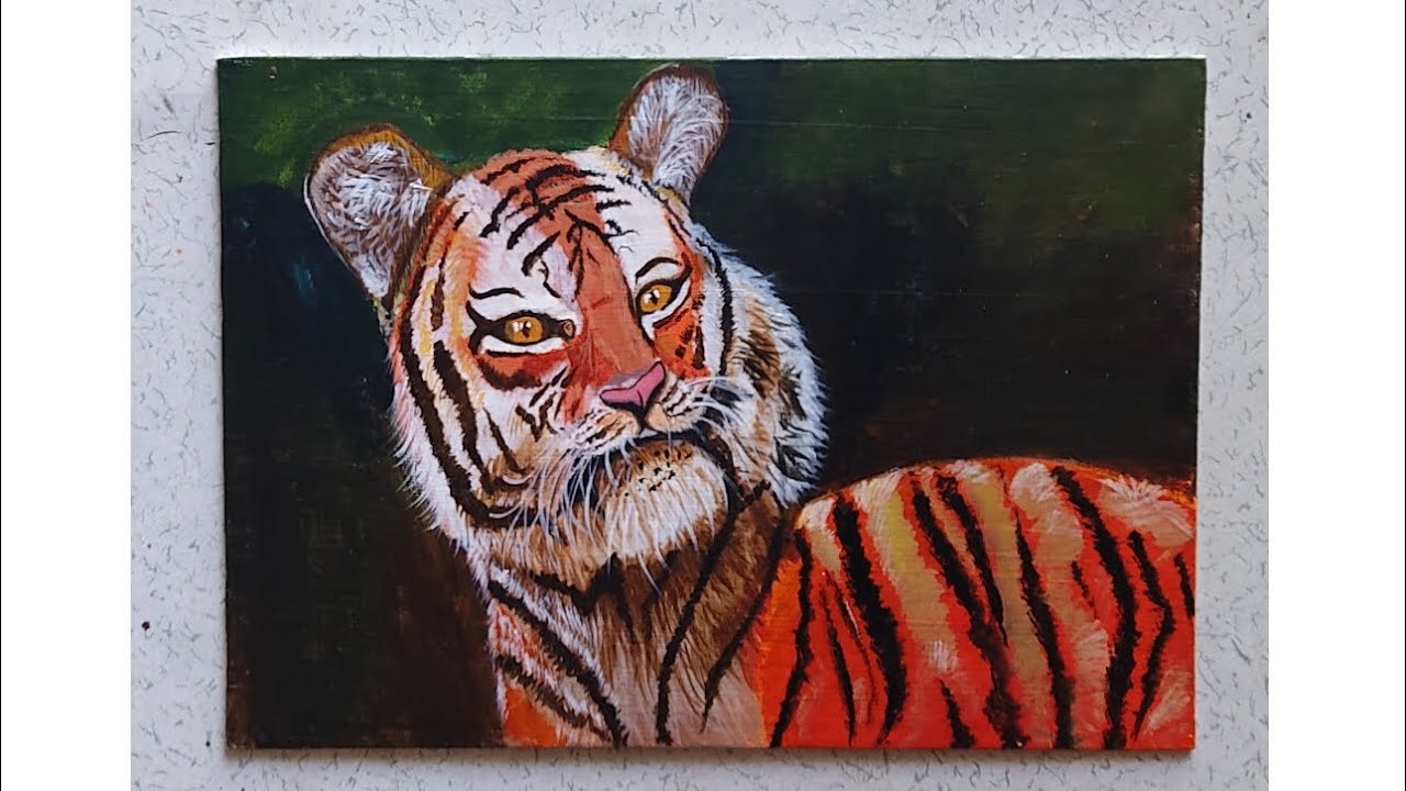 Realistic Tiger Acrylic Painting 🐯||Acrylic Painting for Beginners #art ...
