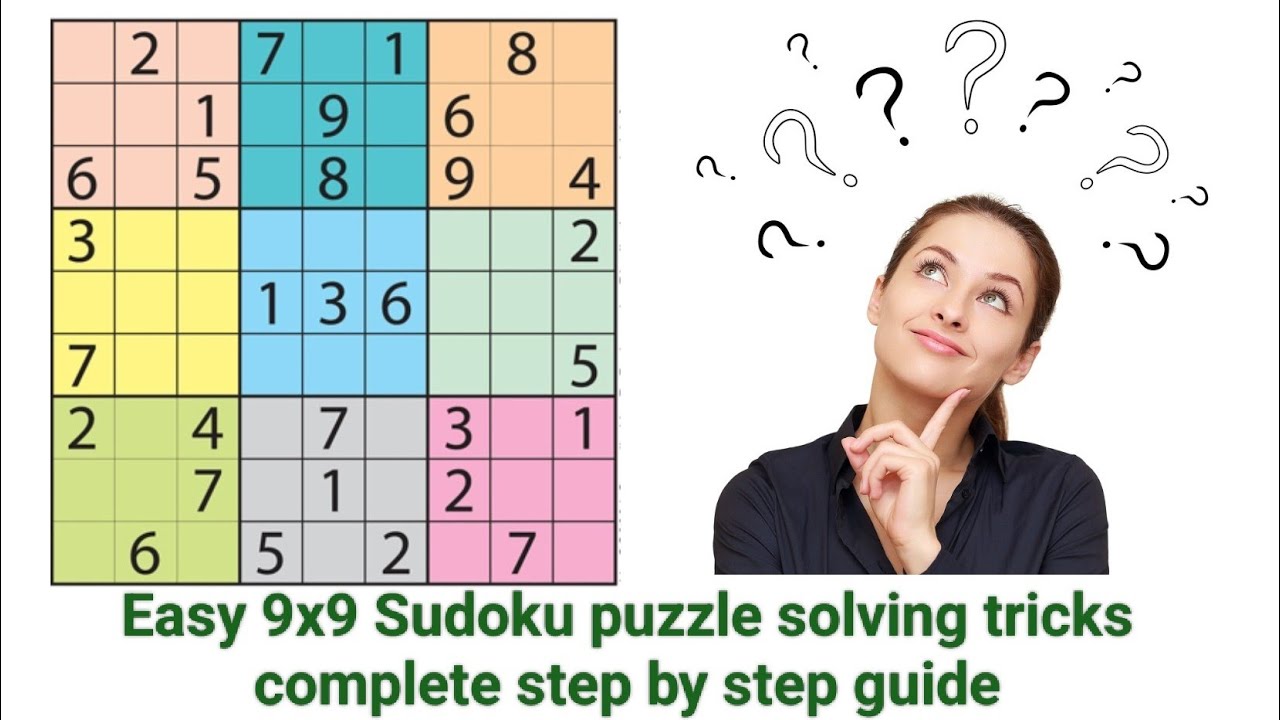 Sudoku tricks | Easy 9x9 Sudoku puzzle solving techniques | step by ...